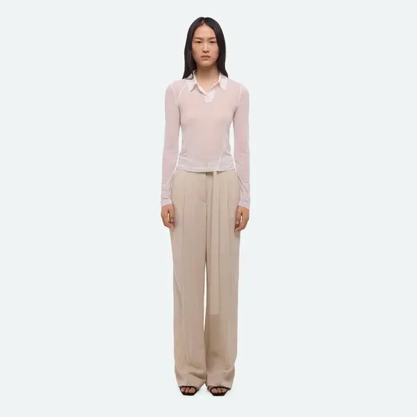 Helmut Lang Twisted Long-sleeve Polo - White