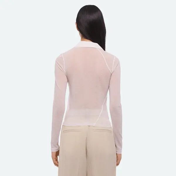 Helmut Lang Twisted Long-sleeve Polo - White