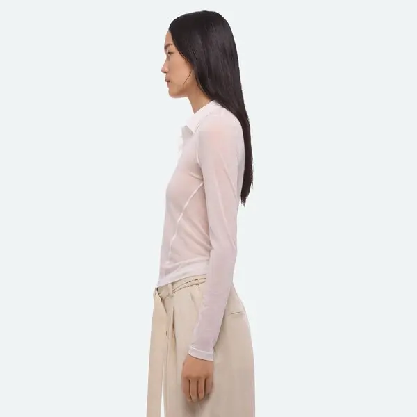 Helmut Lang Twisted Long-sleeve Polo - White