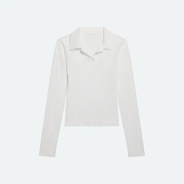 Helmut Lang Twisted Long-sleeve Polo - White