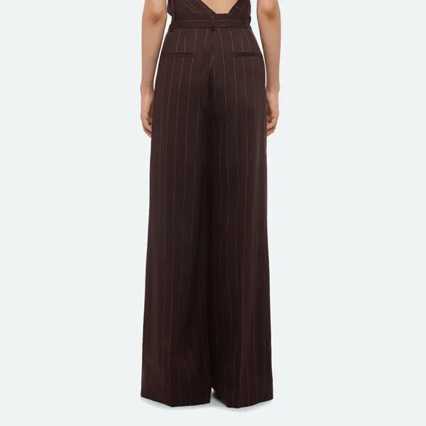 Helmut Lang Double-pleated Wide Leg Trousers - Brown Multi