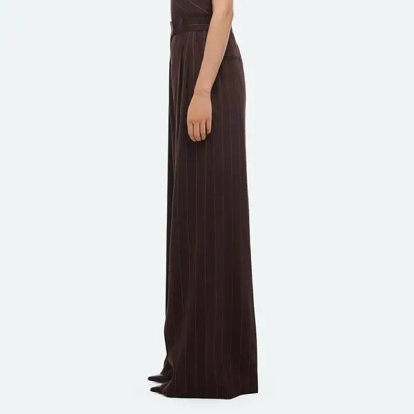 Helmut Lang Double-pleated Wide Leg Trousers - Brown Multi