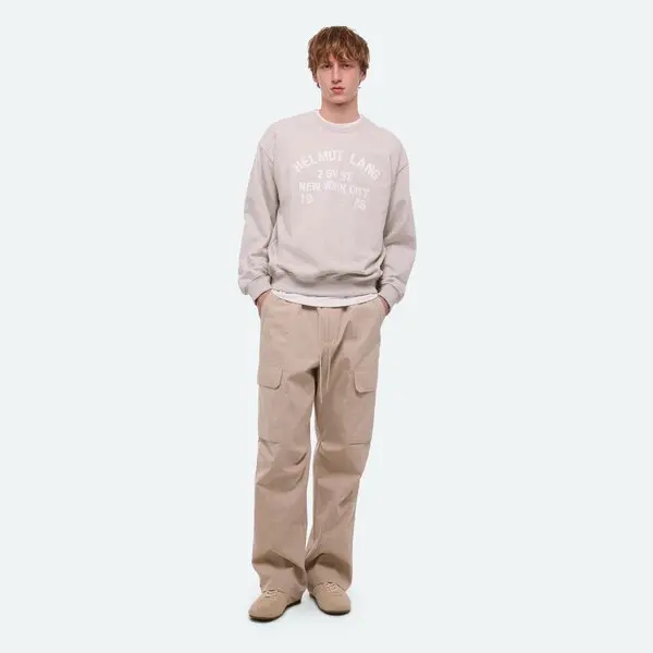 Helmut Lang Varsity Crew - Light Grey Melange