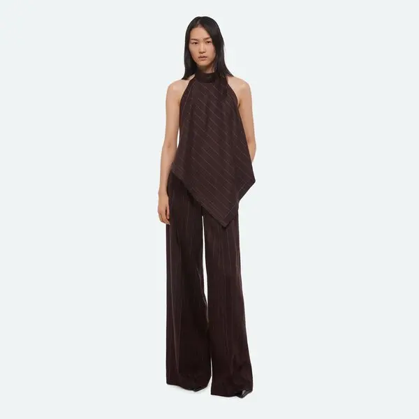 Helmut Lang Halter Scarf Top - Brown Multi