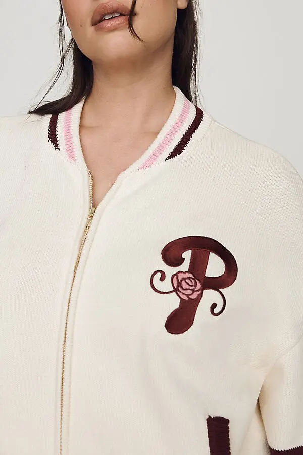 THE WILD COLLECTIVE Jacquard Varsity Bomber Jacket - Phillies