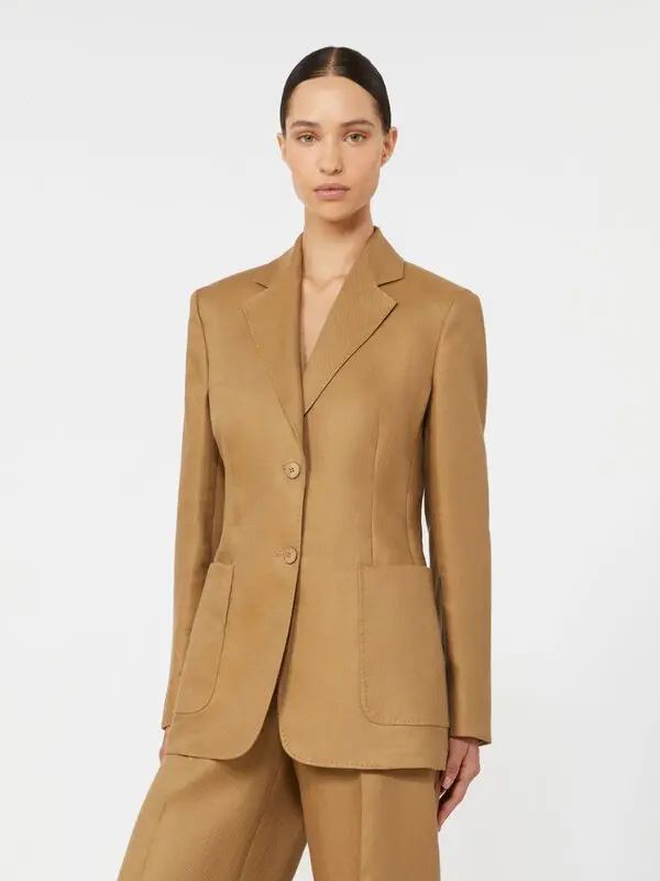 Max Mara Linen Twill Blazer - Sand