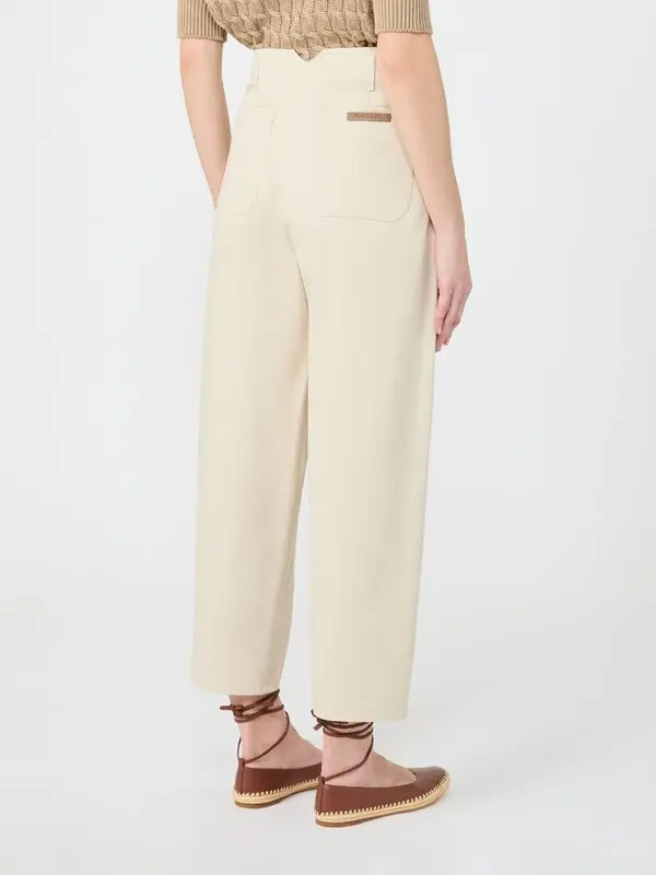 Max Mara Cotton Bull Denim Cargo Trousers