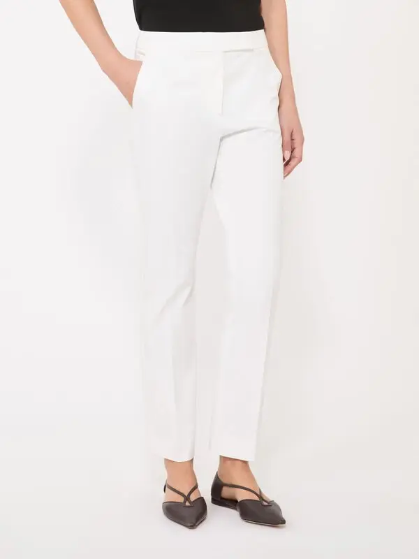Max Mara Slim-fit Cotton Satin Trousers