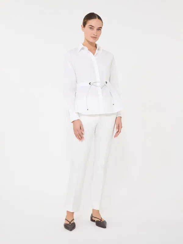 Max Mara Slim-fit Cotton Satin Trousers