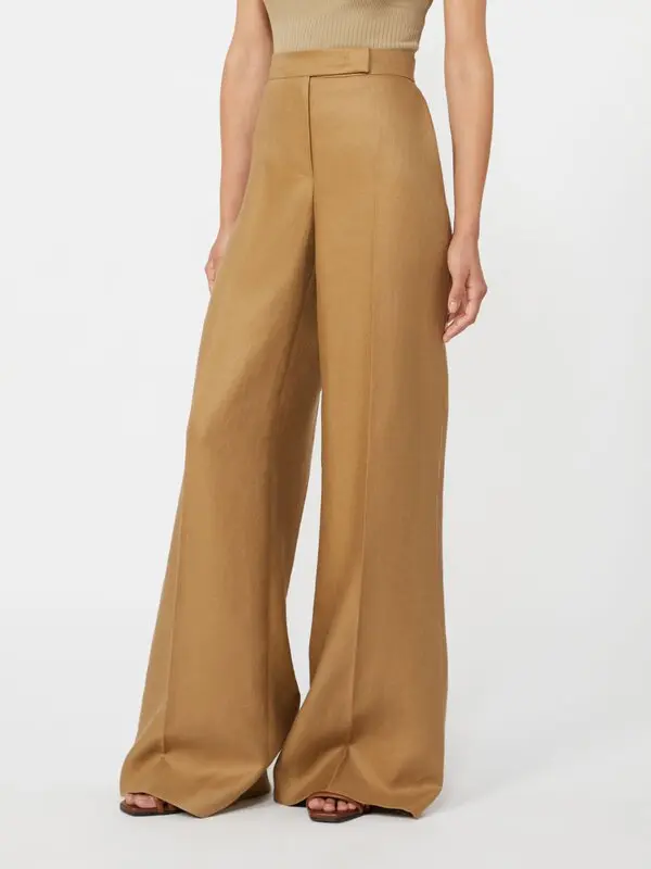 Max Mara Wide-fit Linen Trousers - Sand