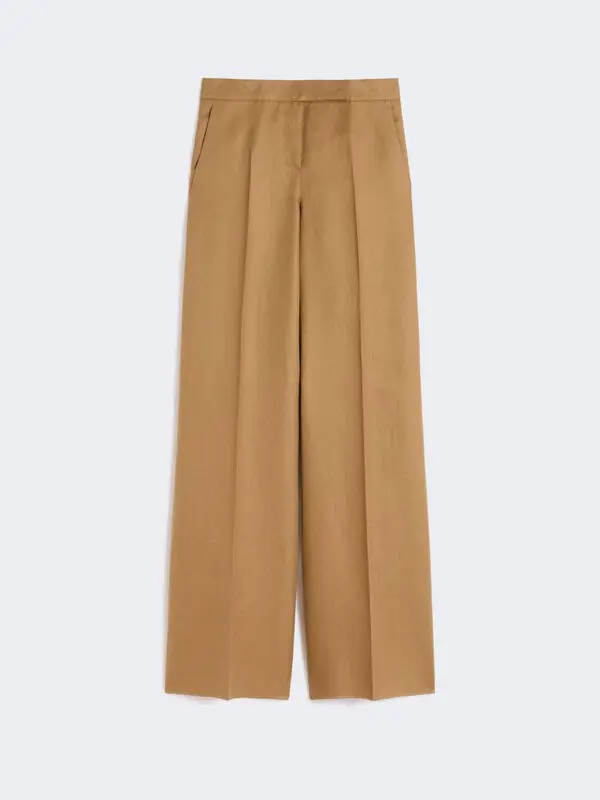 Max Mara Wide-fit Linen Trousers - Sand