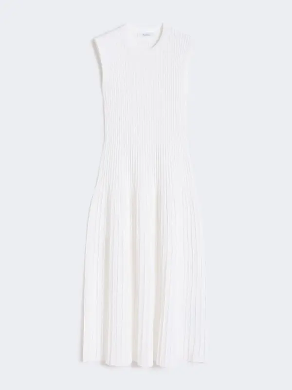 Max Mara Viscose Crêpe Yarn Dress - Optical White