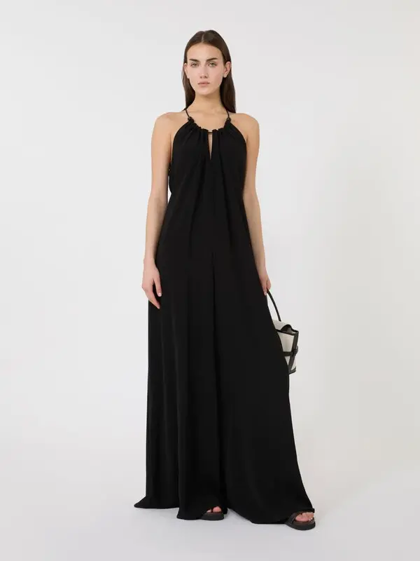Max Mara Flowing Envers Satin Jumpsuit - Black