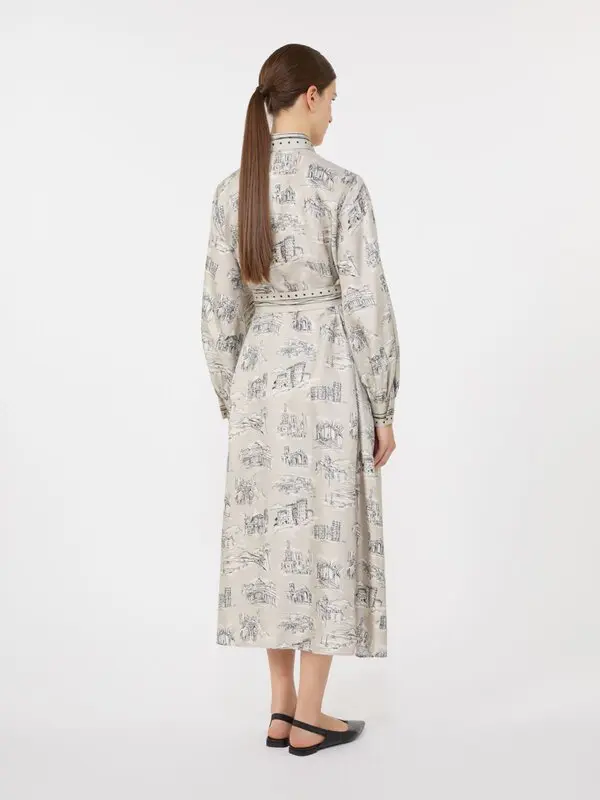 Max Mara Printed Silk Shirt Dress