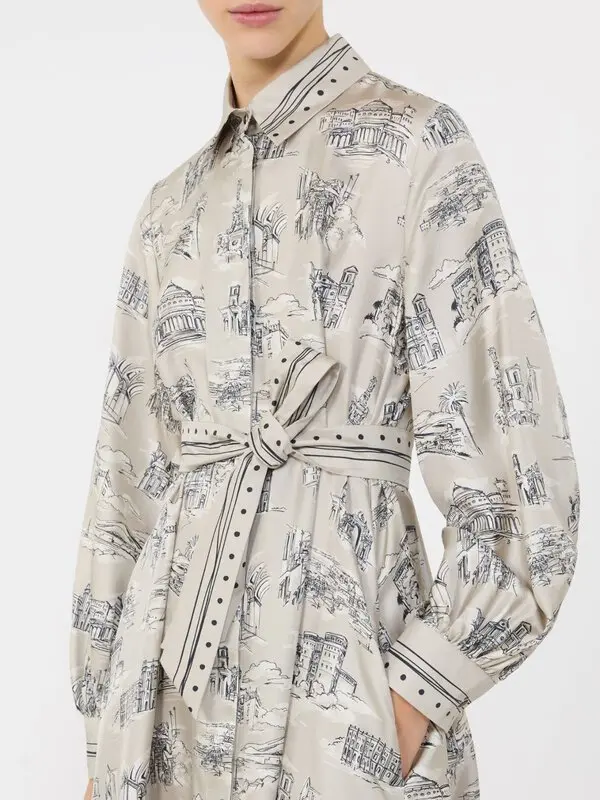 Max Mara Printed Silk Shirt Dress