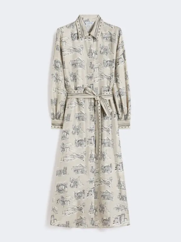 Max Mara Printed Silk Shirt Dress