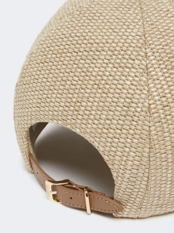 Max Mara Raffia-effect Basketweave Baseball Cap - Ice