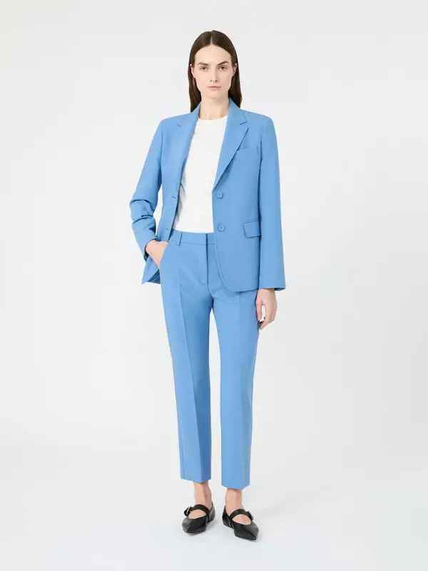 Max Mara Viscose-blend Canvas Blazer - Light Blue