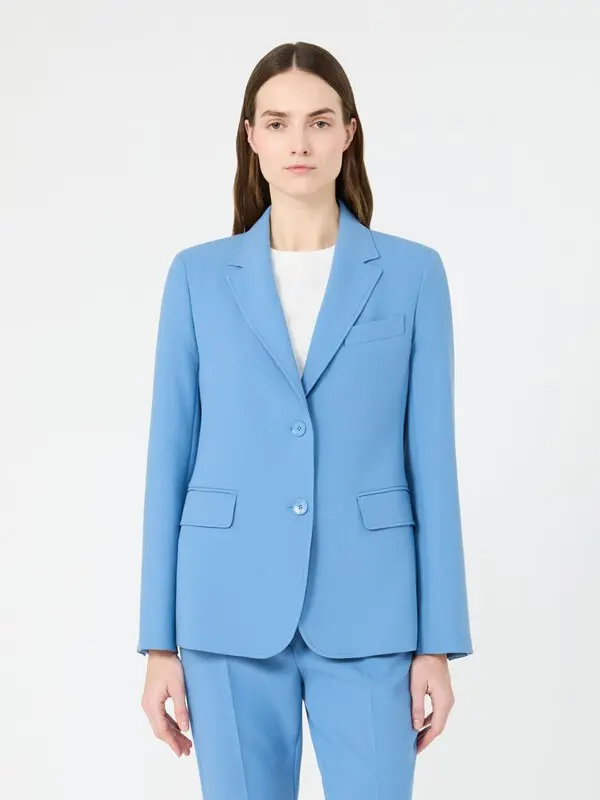 Max Mara Viscose-blend Canvas Blazer - Light Blue