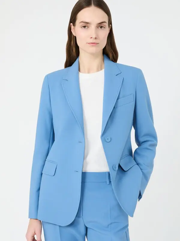 Max Mara Viscose-blend Canvas Blazer - Light Blue