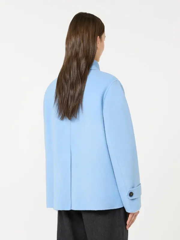Max Mara Double-breasted Wool-blend Pea Coat - Light Blue