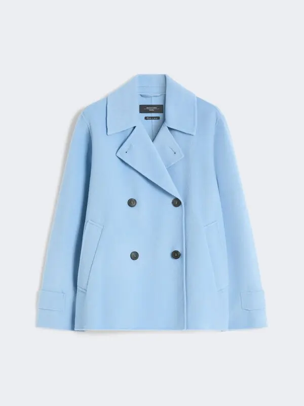 Max Mara Double-breasted Wool-blend Pea Coat - Light Blue