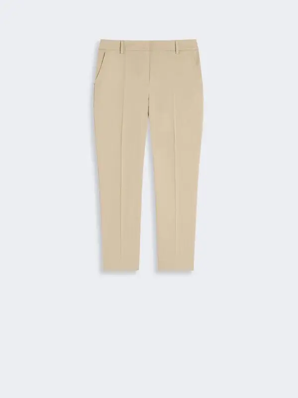 Max Mara Slim-fit Stretch Cotton Trousers - Sand