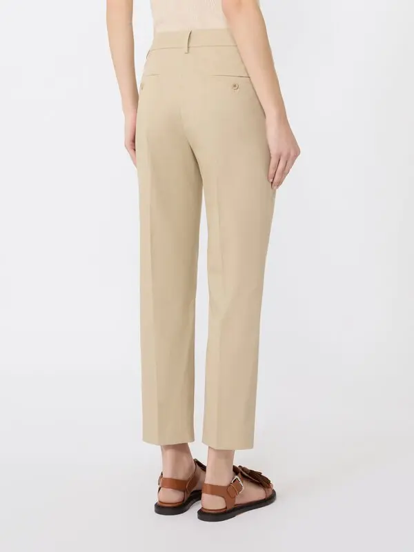 Max Mara Slim-fit Stretch Cotton Trousers - Sand