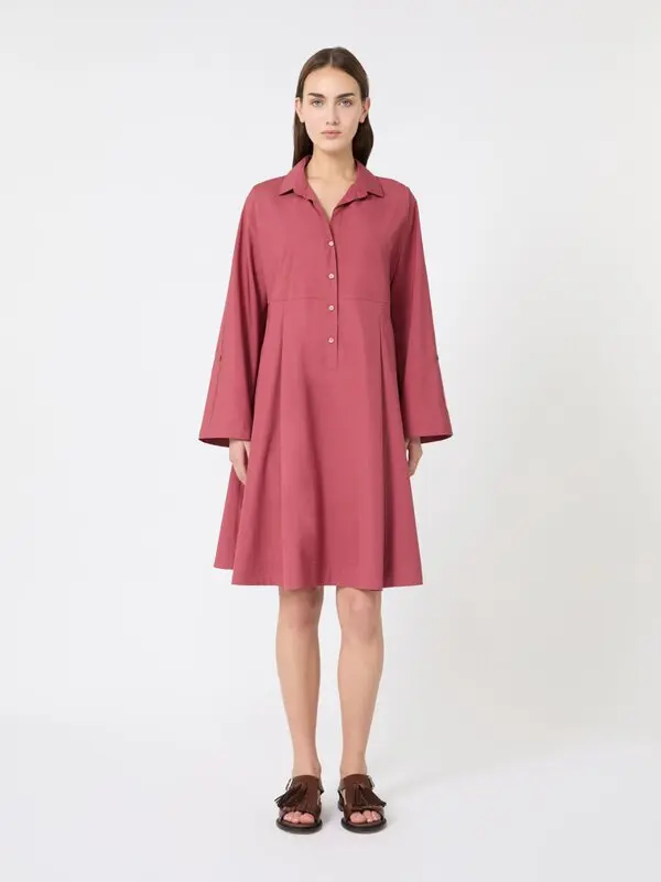 Max Mara Flared Cotton-poplin Mini Dress
