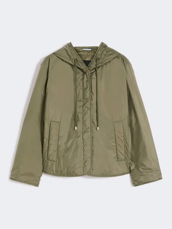 Max Mara Padded Hooded Water-repellent Canvas Jacket - Mud