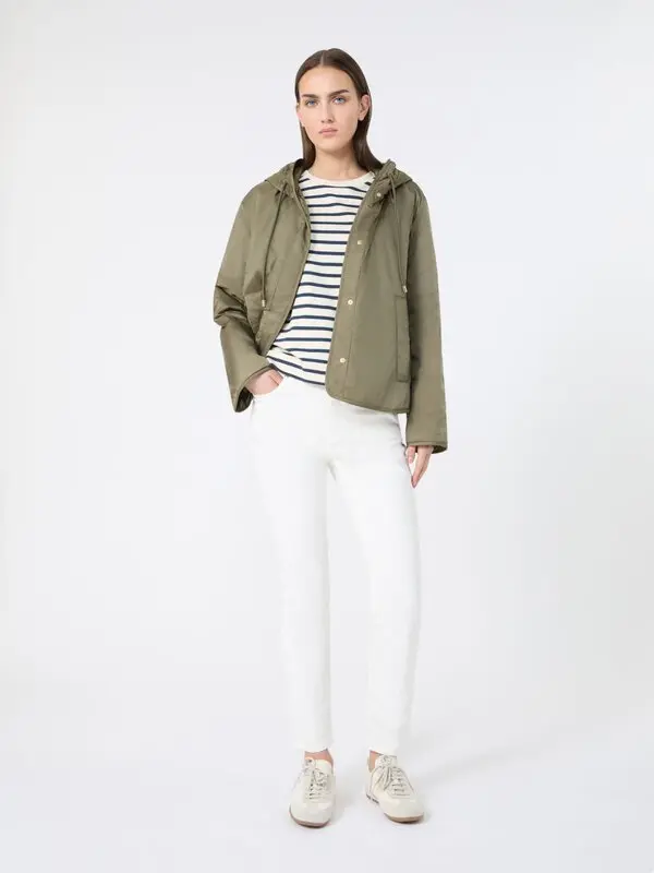 Max Mara Padded Hooded Water-repellent Canvas Jacket - Mud