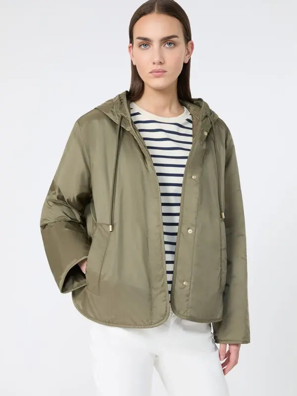 Max Mara Padded Hooded Water-repellent Canvas Jacket - Mud