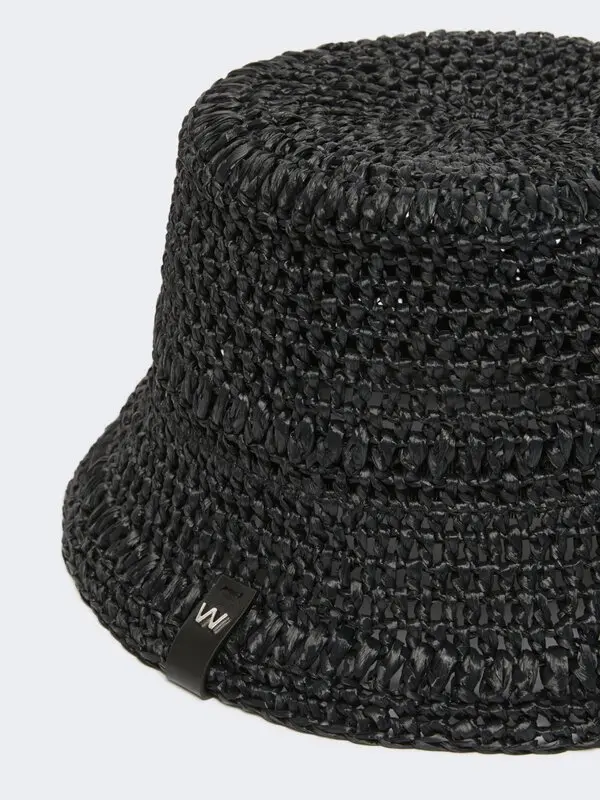 Max Mara Crochet Viscose Bucket Hat - Black
