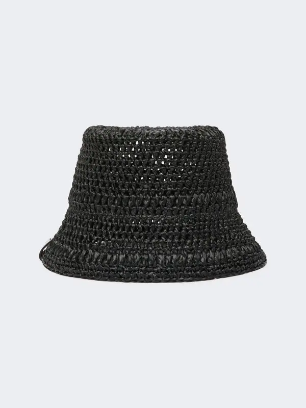 Max Mara Crochet Viscose Bucket Hat - Black