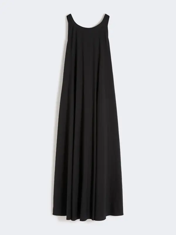 Max Mara Flared Stretch Poplin Long Dress - Black