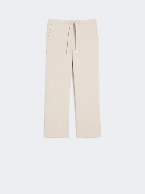 Max Mara Wool Gabardine Trousers - Natural