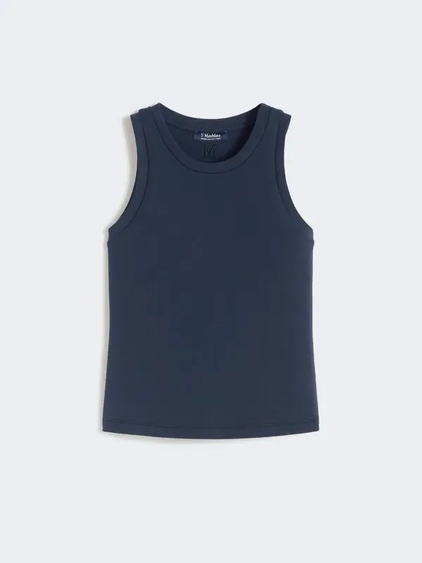 Max Mara Cotton Blend Jersey Top - Ultramarine
