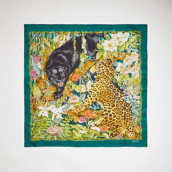 Gucci Double Trouble" Printed Silk Carr