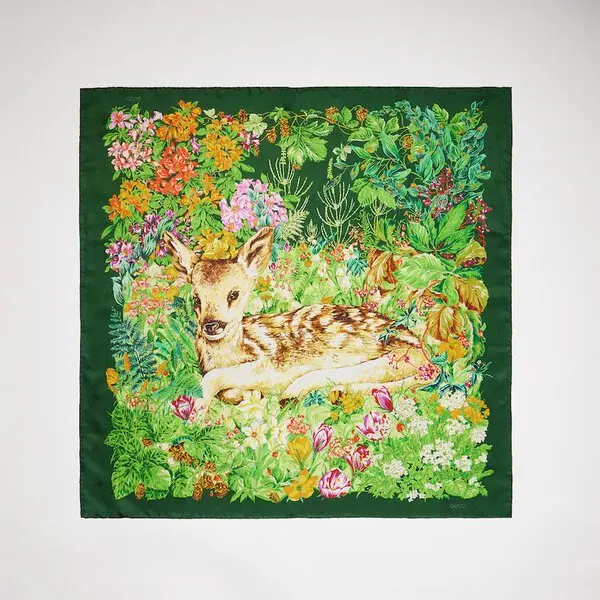 Gucci Giardino Di Seta" Printed Silk Carr