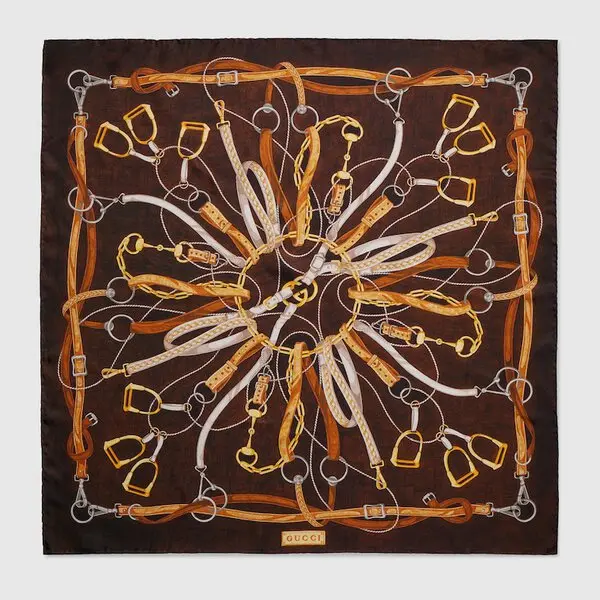 Gucci Hard-wear" Printed Silk Carr - Black
