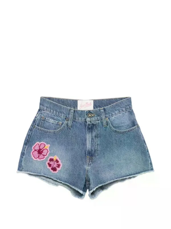 MC2 SAINT BARTH Musa Hibiscus-patch Denim Shorts