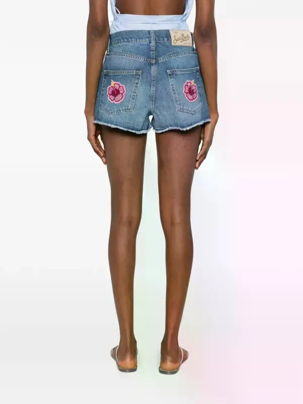 MC2 SAINT BARTH Musa Hibiscus-patch Denim Shorts