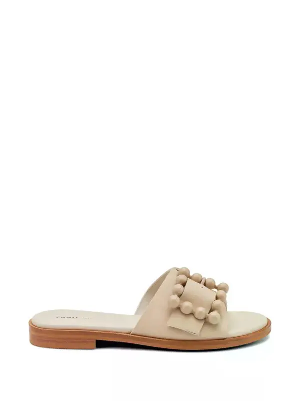 FRAU Beaded Buckle Leather Sandals