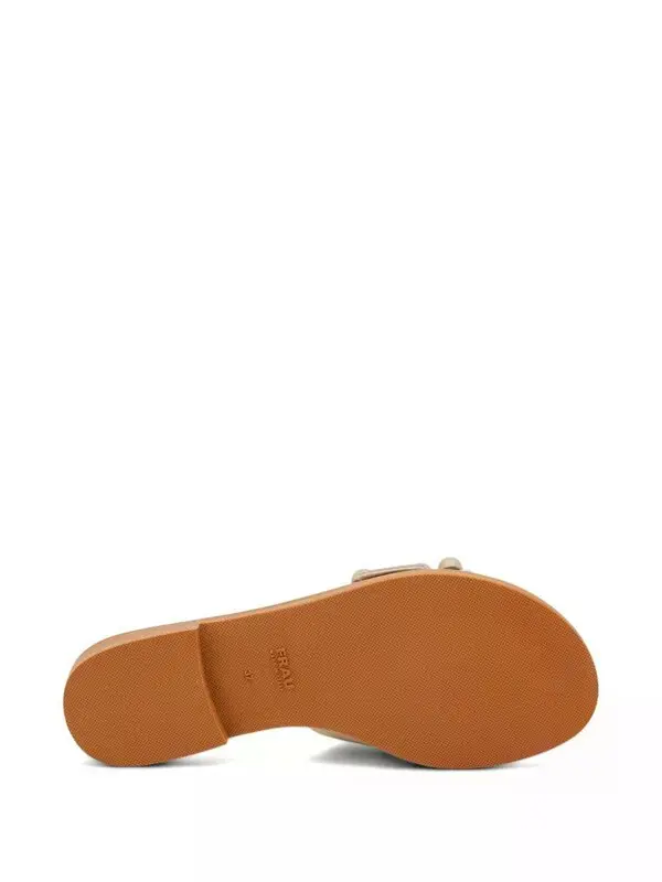 FRAU Beaded Buckle Leather Sandals