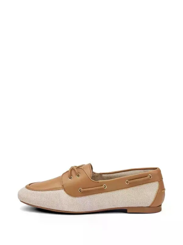 FRAU Canvas Leather Loafers - Brown