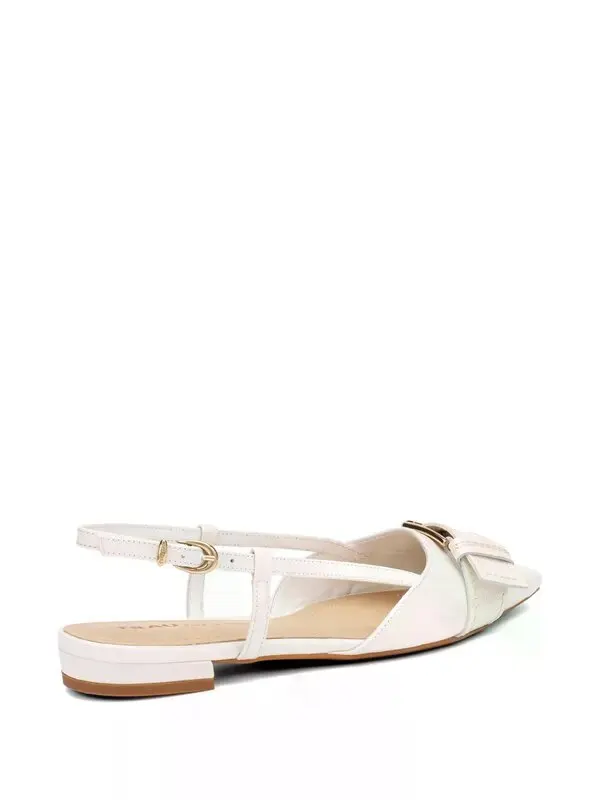FRAU Buckle-detail Patent Leather Slingbacks - White