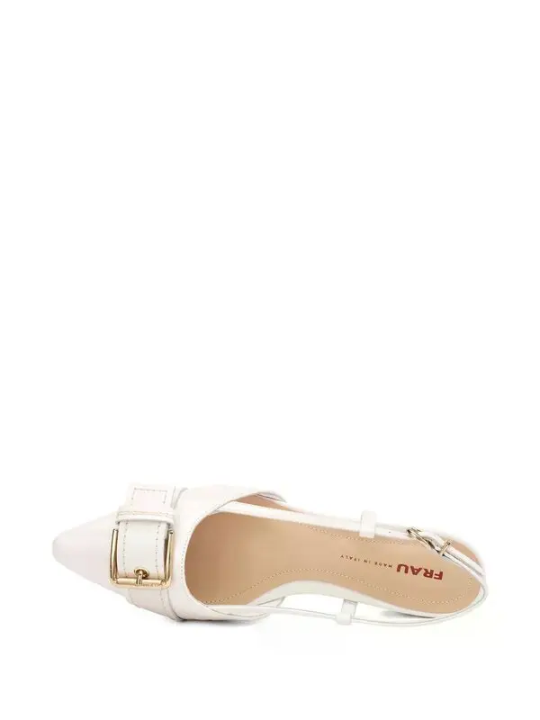 FRAU Buckle-detail Patent Leather Slingbacks - White