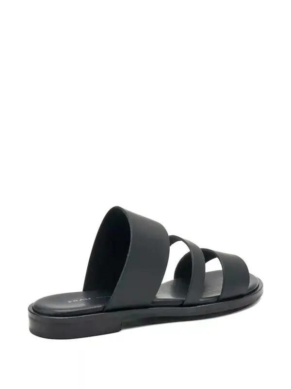 FRAU Triple-strap Leather Sandals - Black