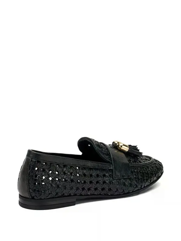 FRAU Woven Tassel Loafers - Black