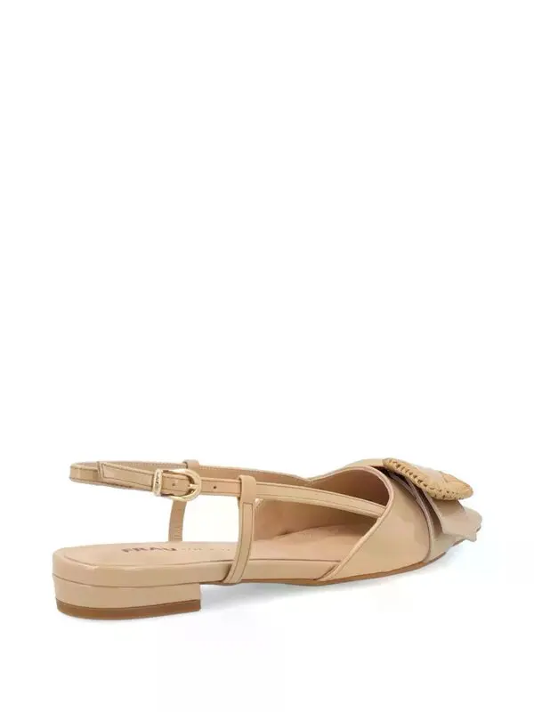 FRAU Buckle-detail Patent Leather Slingbacks - Neutrals